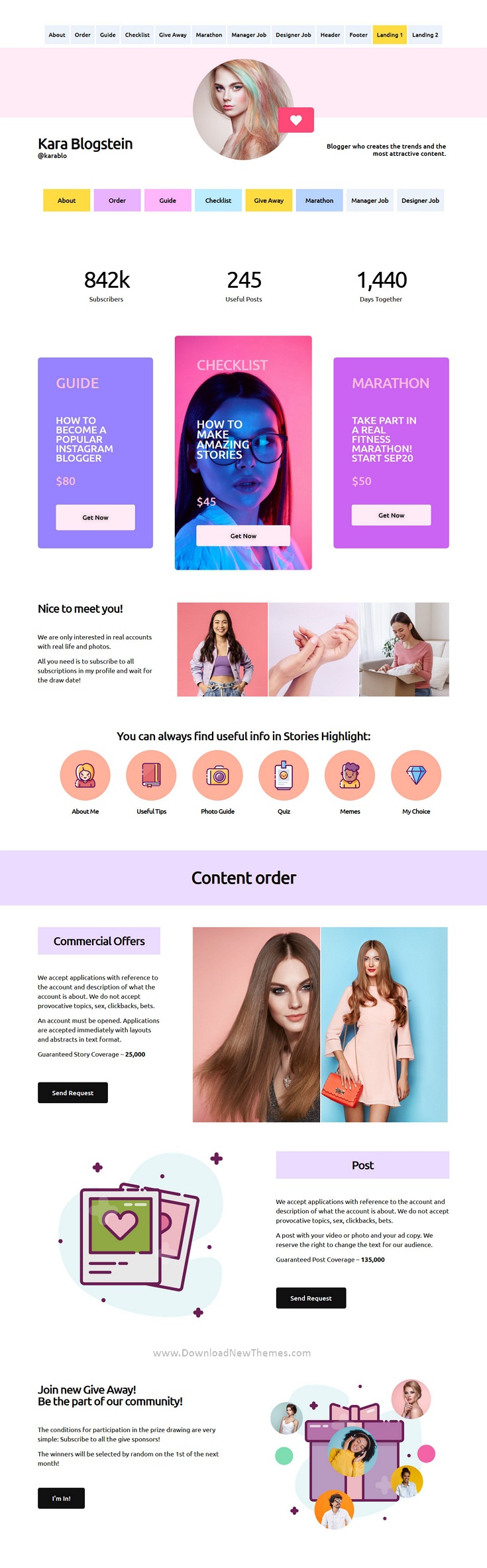 BLOGGA Instagram Blogger Elementor Template Kit - Download New Themes