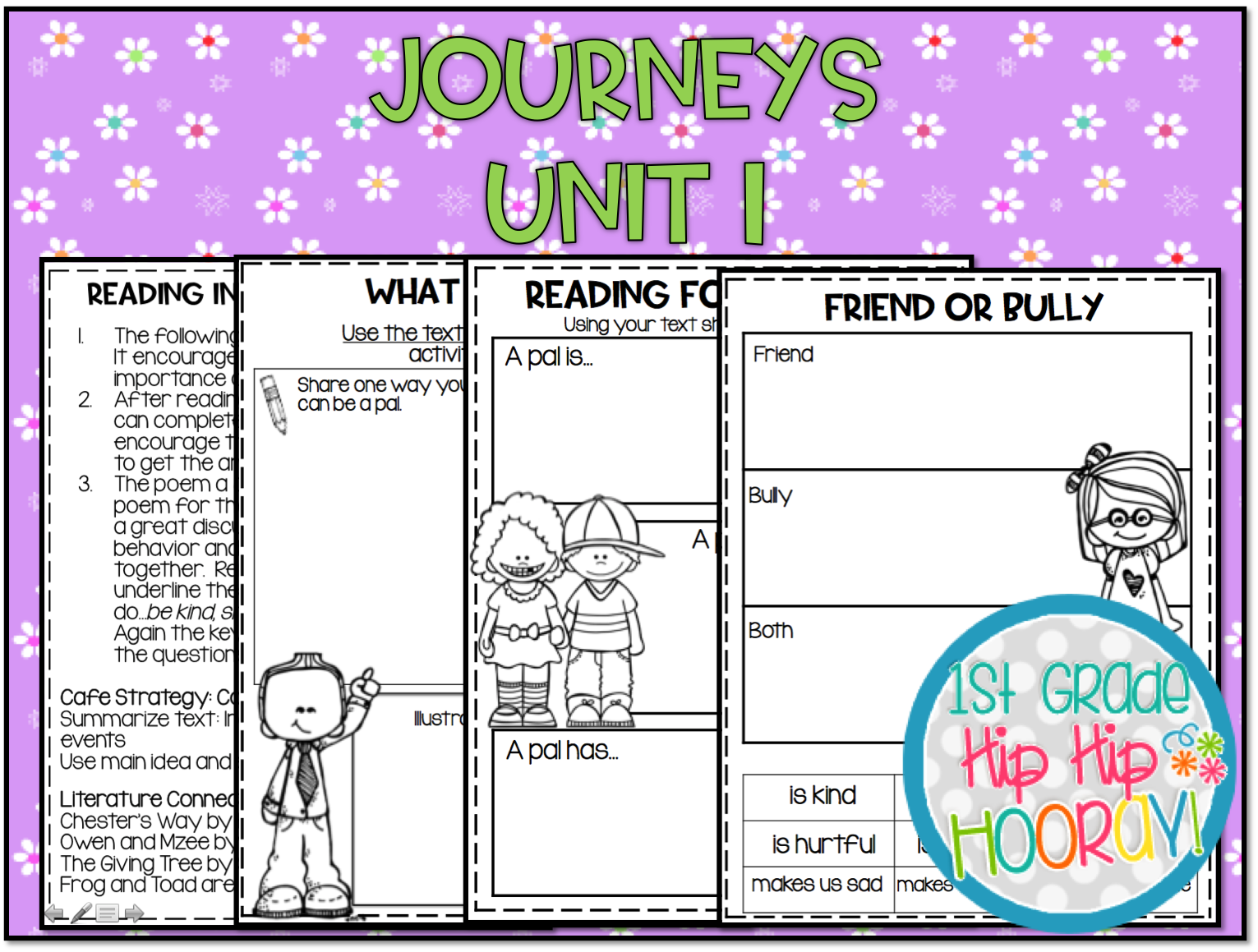 1st Grade Hip Hip Hooray!: Journeys Common Core Unit One
