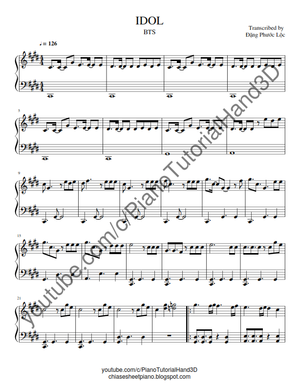 IDOL - BTS (Easy Piano Tutorial + Sheet)