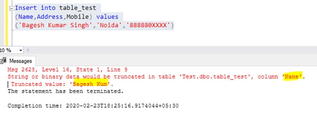 Microsoft Business Intelligence: String or binary data would be ...