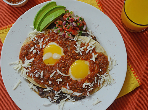 Huevos Rancheros with Brisket and Black Bean Chili