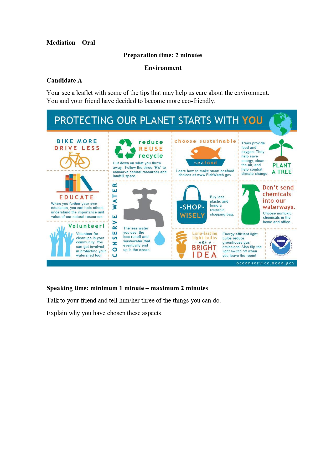 Mediation: The Environment - Being eco-friendly - B2
