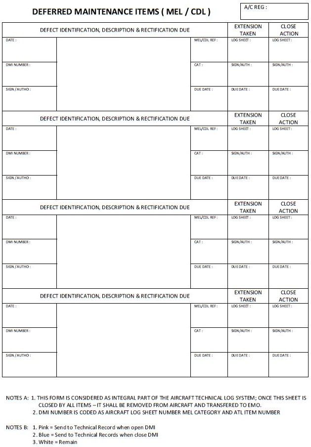 Aircraft Technical Log and Journey Log - Aviation Lessons