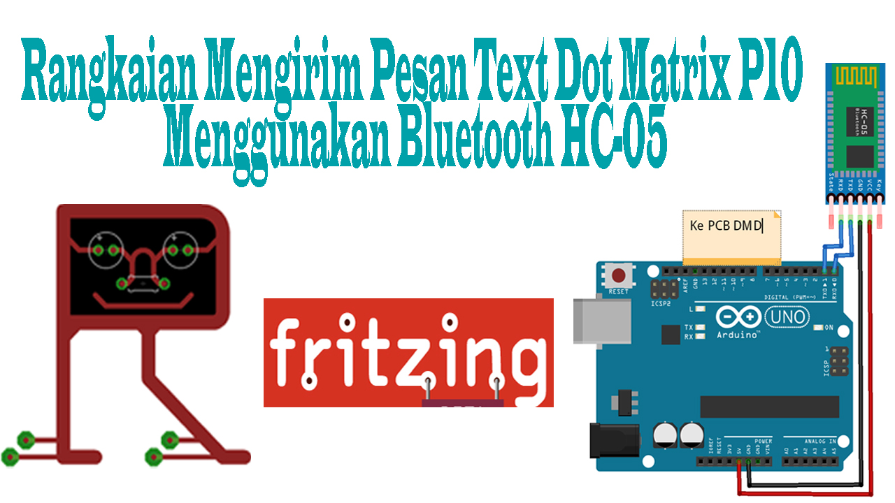 Ramaidar Elektronika Fritzing Rangkaian Mengirim Pesan Text Dot