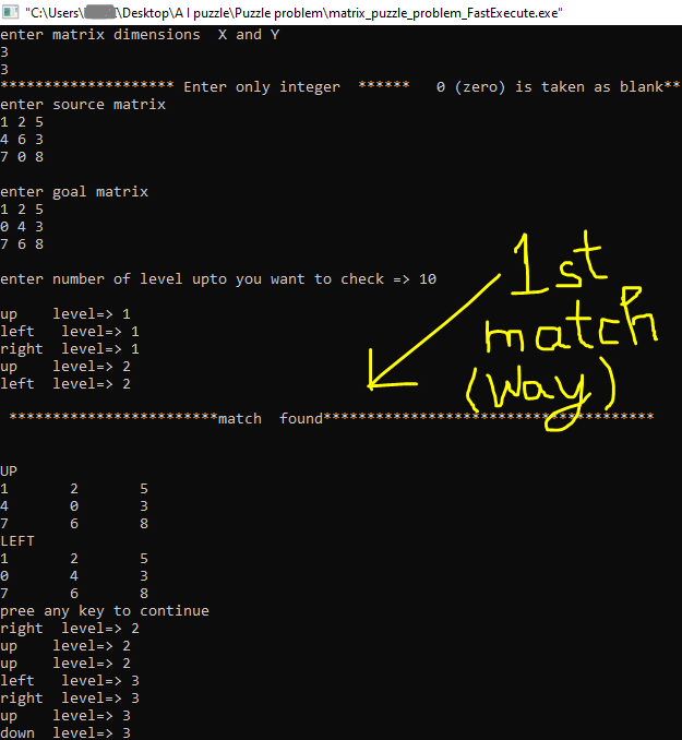 Artificial intelligence matrix puzzle problem source code in [ C / C++ ...
