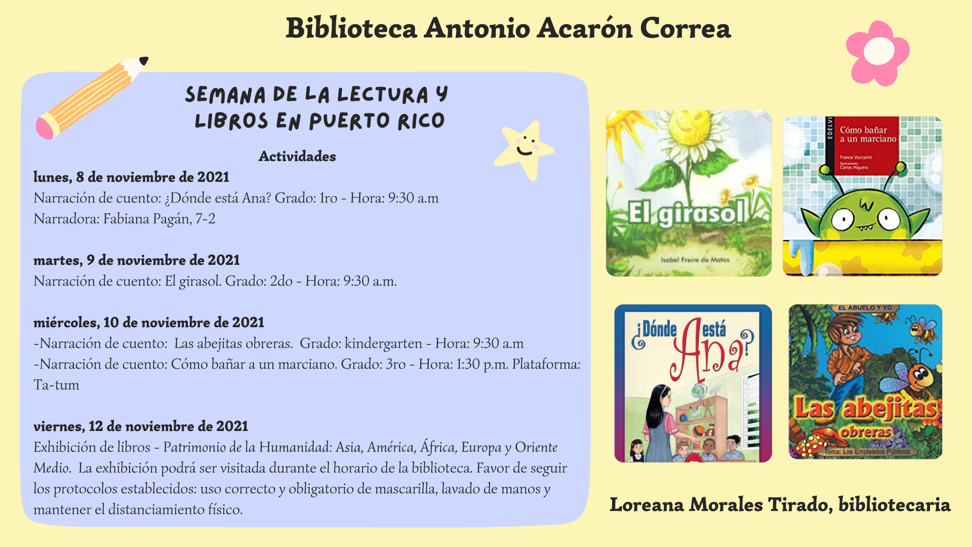 Biblioteca Escolar Antonio Acarón Correa: Semana de la Lectura y Libros ...