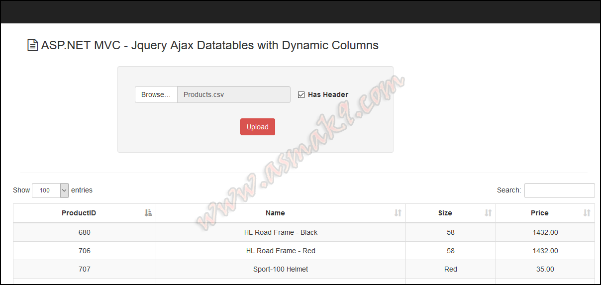 ASP.NET MVC: Jquery Ajax Datatables with Dynamic Columns - Asma's Blog