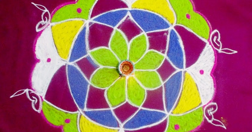 Vilakku kolam How to draw karthigai deepam special kolam 8