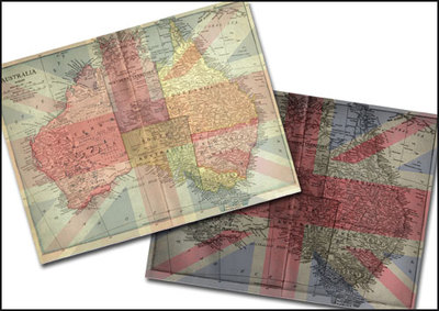 Printable Vintage Australian Map with Union Jack