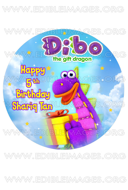 Edible Image Dibo the Gift Dragon happy 5th Birthday - Aisha Puchong Jaya