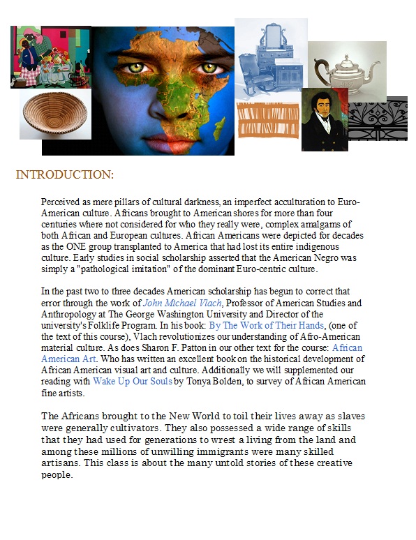 African American Traditions: FINAL PROJECT SAMPLE PAGES