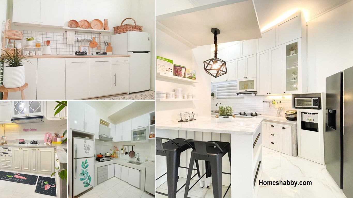 7 Model Desain Kitchen Set Serba Putih, Dapur Terlihat Bersih dan ...