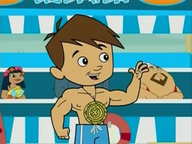 Shirtless Drawn Cartoon Boys & Men: Noah Parker & Chaz Lang at the Beach