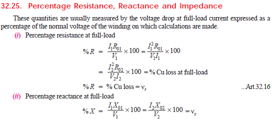 TRANSFORMER-percentage,resistance,reactance,impedence
