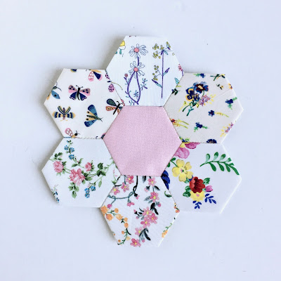 Stitching Notes: Embellishing Hexagon Flowers with Floral Motifs