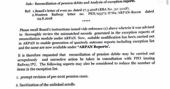 Reconciliation of pension debits and analysis of exception reports