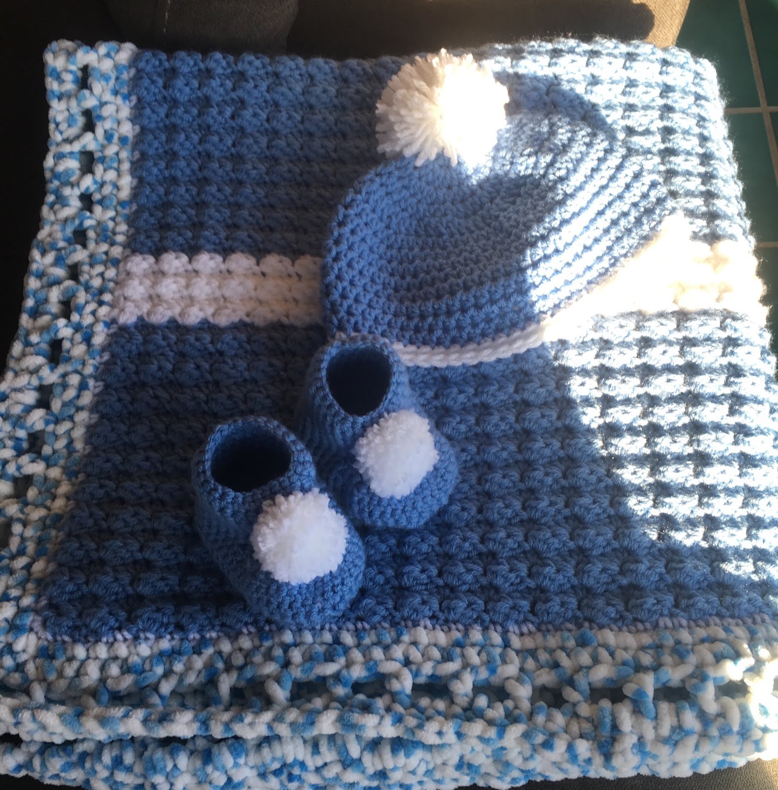 The Perfect Stitch...: UNC Theme-Colored Blanket
