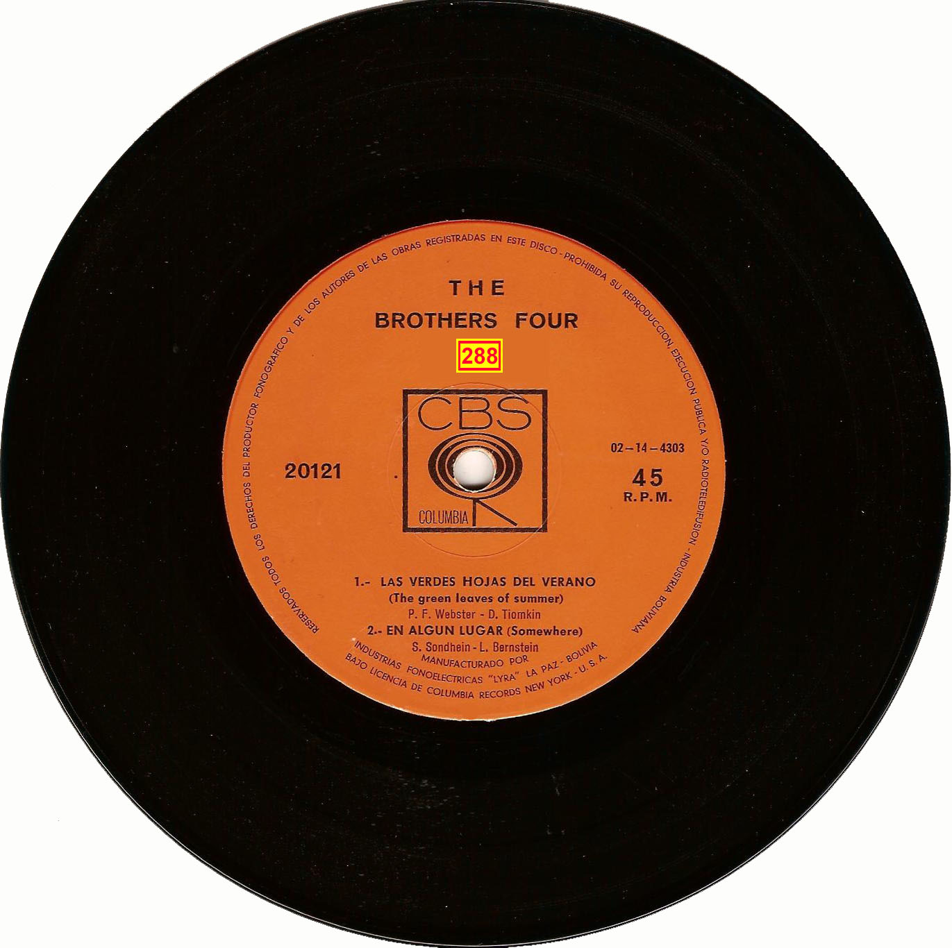 MUSICOTECA ALAY: THE BROTHERS FOUR - THE BROTHERS FOUR (1966) EP45