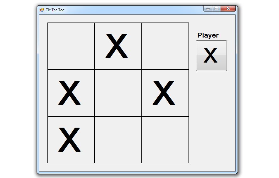 Develop Tic Tac Toe game using basic Windows Form and C# Dotnet codes