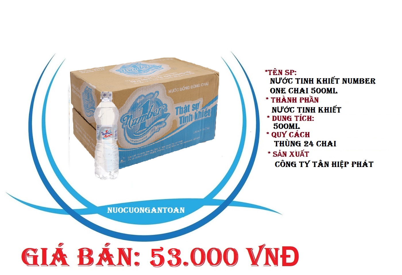 thùng nước tinh khiết number one chai 500 ml- NUOC TINH KHIET NUMBER 1 THUNG 24 CHAI 500MLđại lý ...
