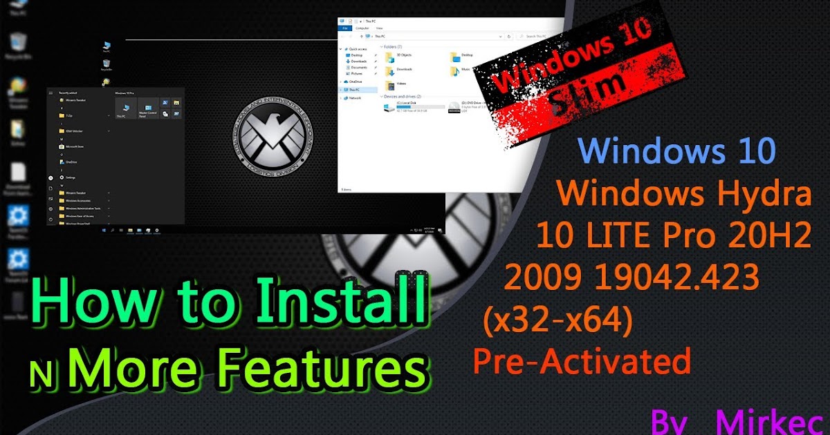 Windows Hydra 10 LITE Pro 20H2 2009 19042.423 (x32-x64) Pre-Activated