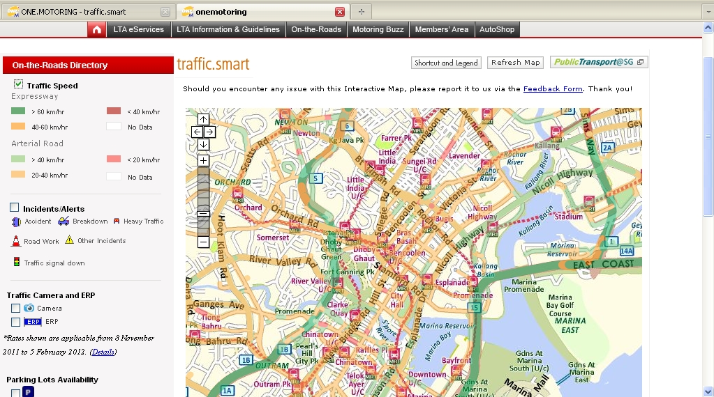 OneMap.sg: ONE.MOTORING Traffic.Smart - Your One Stop Site for all ...