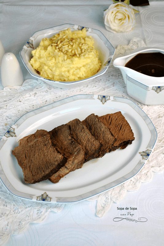 Sopa de Sopa : Ternera con Puré de Patatas y Apio-nabo