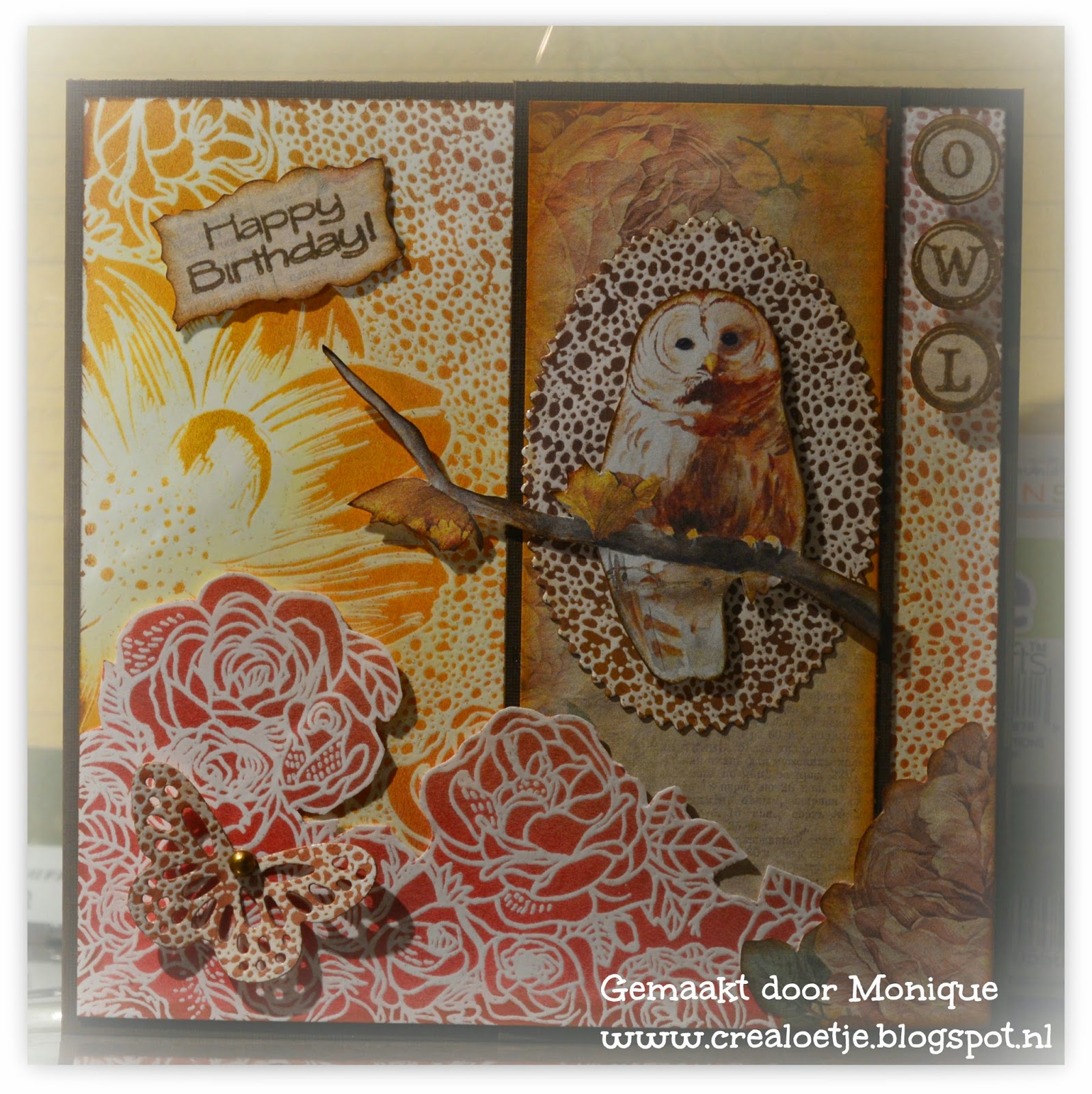 Crealoetje: Glace paper en de uiltjes van Joy.