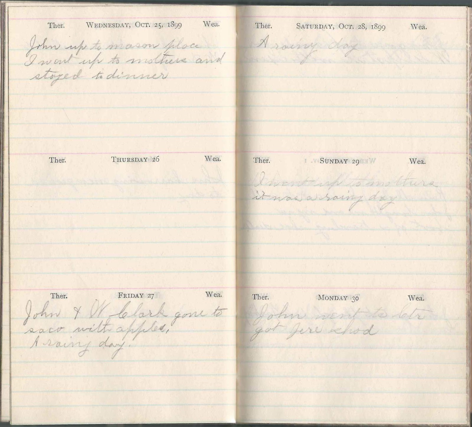 Heirlooms Reunited: October Entries in the 1899 Diary of John Foss ...