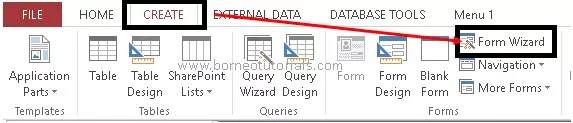 Cara Membuat Form Wizard di Ms Access 2013 - Borneotutorials.blogspot.com