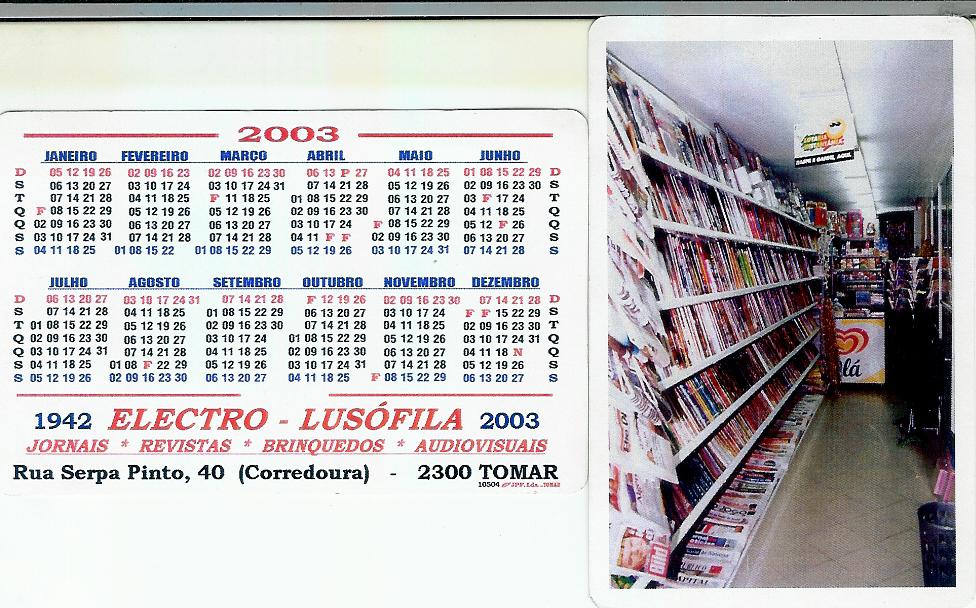 **LUSÓFILA*Thomar**: Calendário de 2003