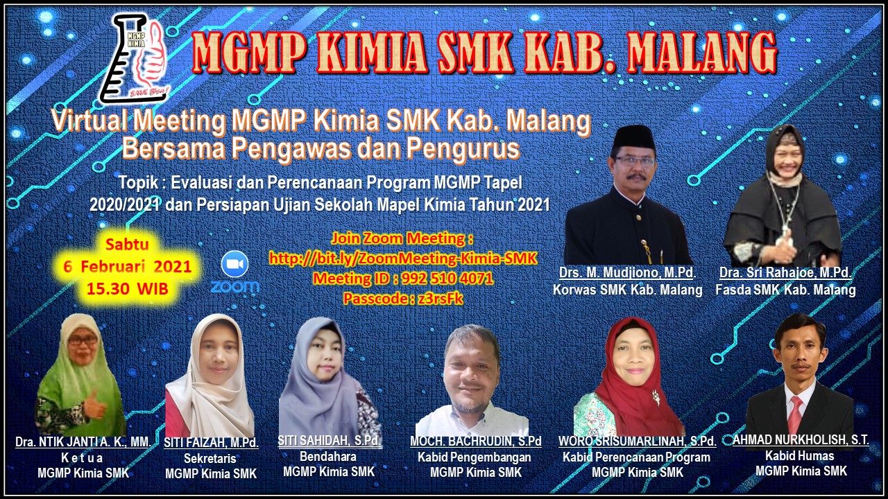 Virtual Meeting MGMP Kimia SMK Kab. Malang Bersama Pengawas dan ...