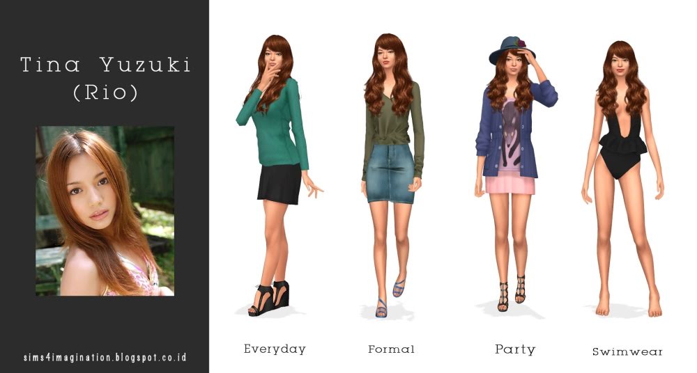 My Sims 4 CAS: Tina Yuzuki aka Rio - Imagination Sims 4 CAS