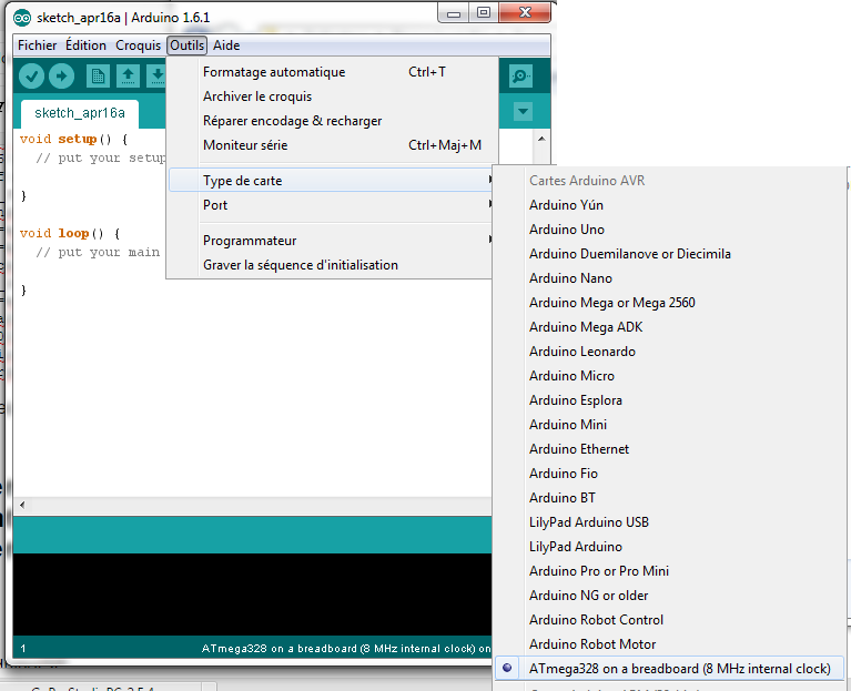 Chargement du bootloader 8mhz puis un programme sur un Atmega 328p ...