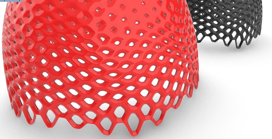 Grasshopper練習 Wavy Hexagonal Pattern Lampshade