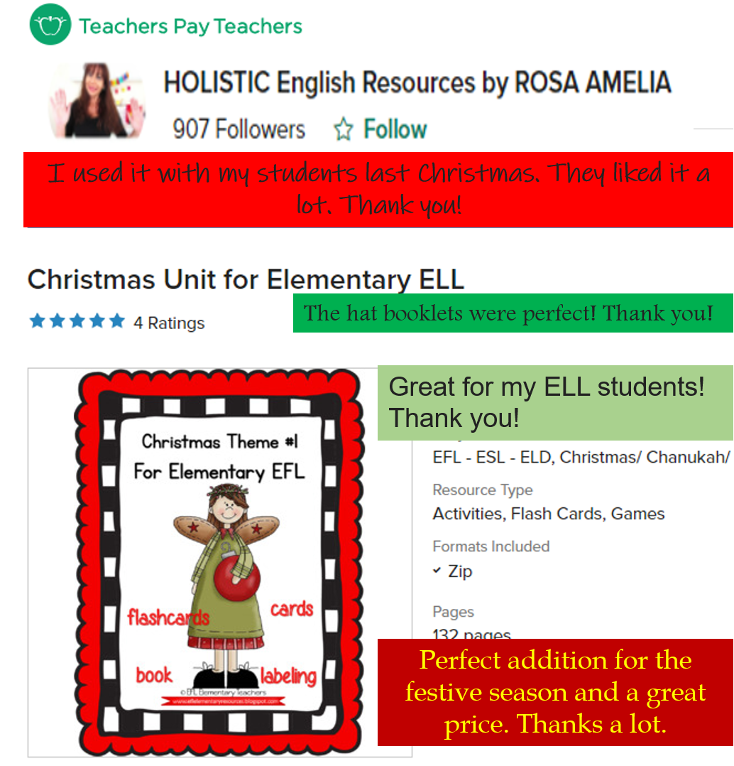 EFL Elementary Teachers: Christmas Activities for ESL