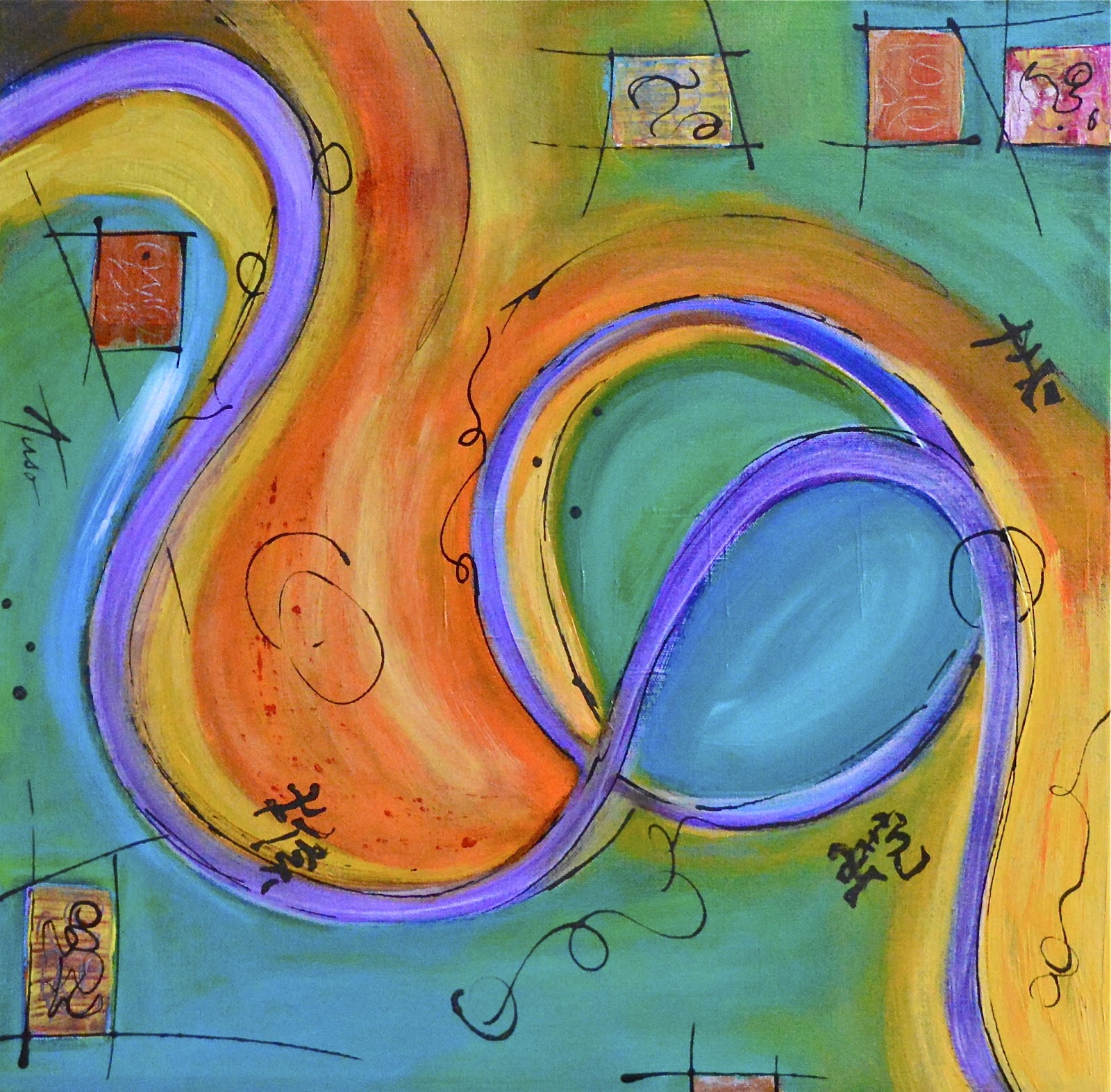 Daily Painters of Arizona: "Loop" Zen Series Acrylic Abstract by Fine ...