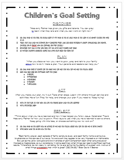 Primary Activity Ideas: Primary Goals Treasure Hunt and Lesson - Teach ...
