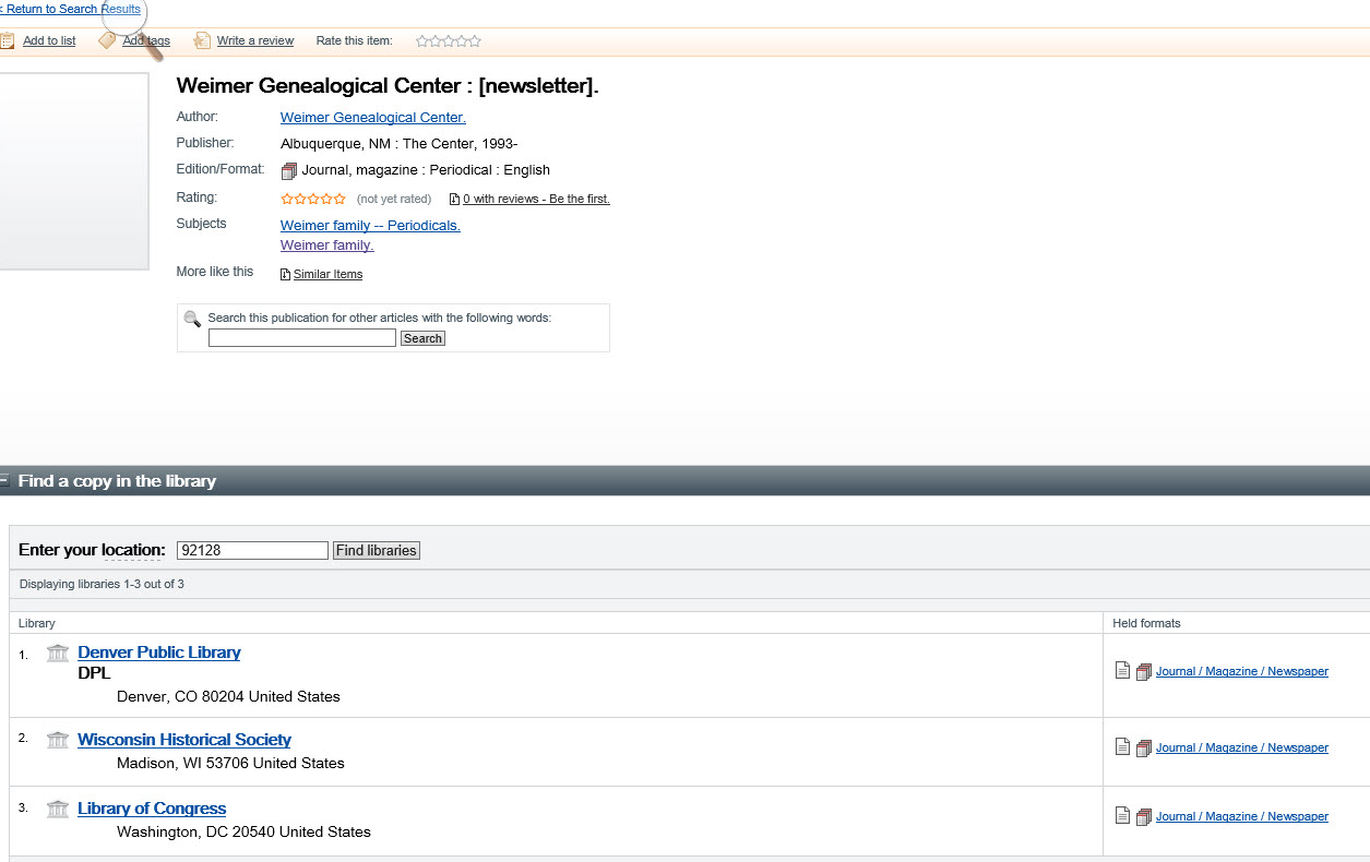 Del's Genealogy Ramblings: My Daughter's In-Laws--The Wimers