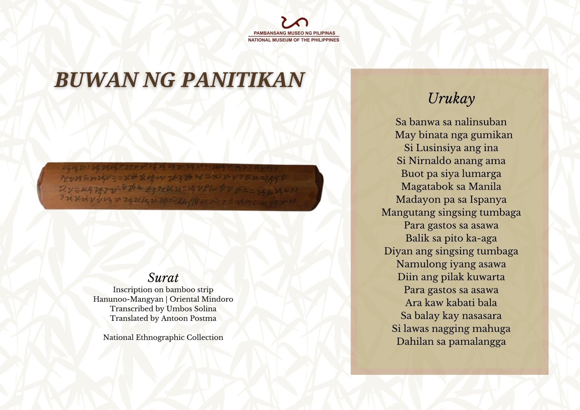 Surat Mangyan - Kahusayang Pampanitikan ng mga Hanunuo-Mangyan sa ...