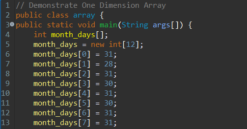 One-Dimensional Arrays in Java