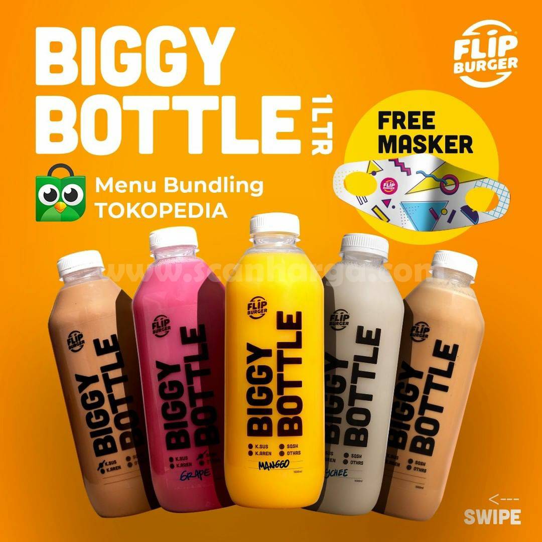 Promo Flip Burger BIGGLY BOTTLE 1 liter + Masker Gratis Order di ...