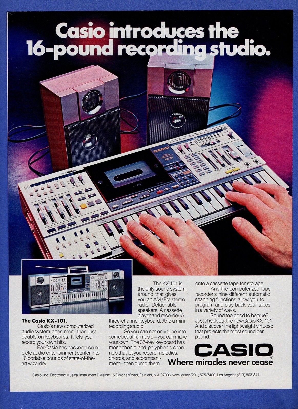 MATRIXSYNTH: CASIO KX-101 MINI SYNTHESIZER BOOMBOX GHETTO BLASTER RADIO Demo Video