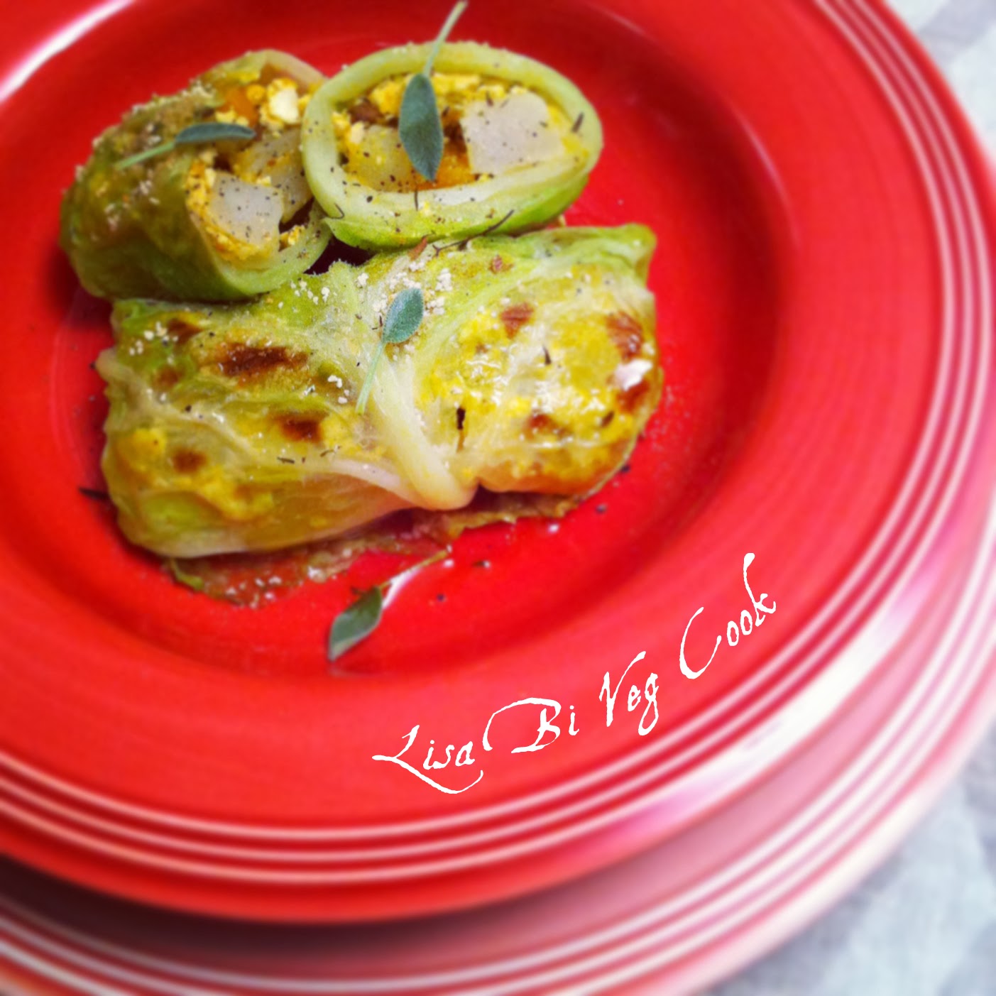 Lisa Bi Veg Cook: INVOLTINI DI VERZA RIPIENI DI TOFU, ZUCCA E ...