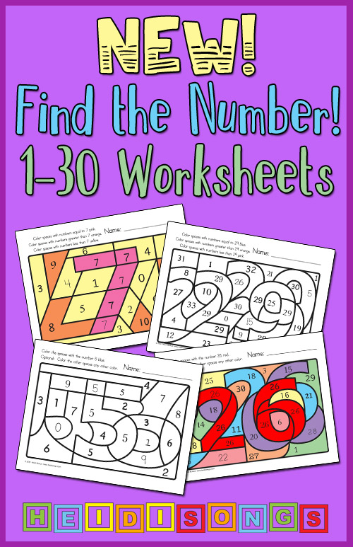 Find the Number! 1-30 Worksheets!