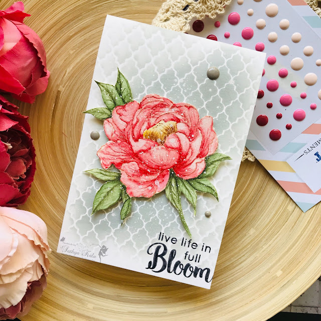 Paperie Expressions: Full Bloom Floral card : Uniko Peony