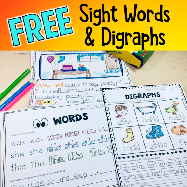 FREE Early Finisher Reteach Digraph Sight Words High Frequency Words ...