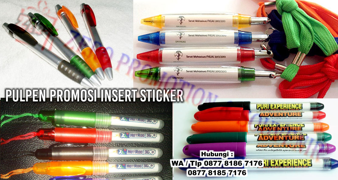 Pulpen promosi dengan insert sticker logo di dalam | zeropromosi ...
