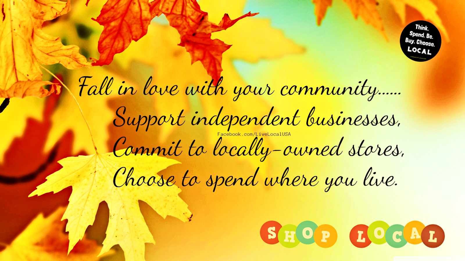 Live Local USA | A Voice for Small Business: Think Local in October ...