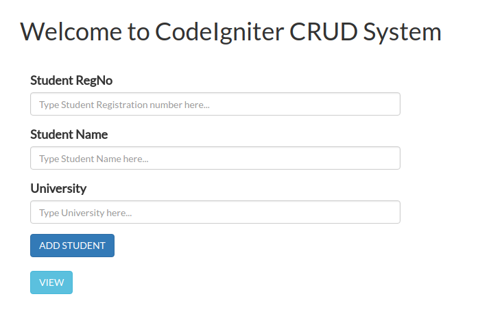 CRUD Application with CodeIgniter and Bootstrap - Part 1